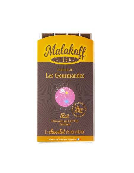 MALAKOFF - Tablette Chocolat Lait Pétillant 90g.